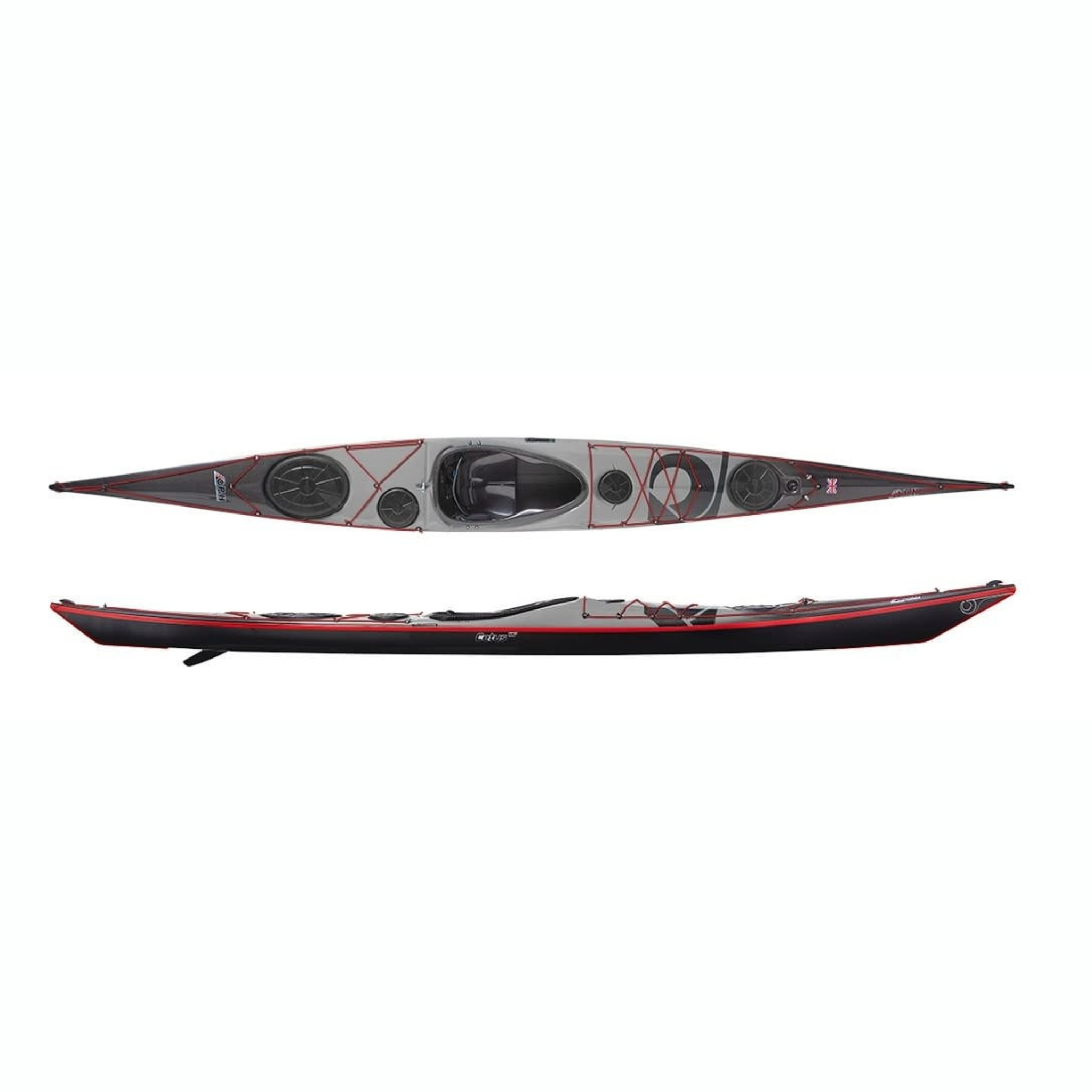 P&H Kayak Cetus MV Ultralight Kevlar/Carbon Light Grey/Clear/Red ...