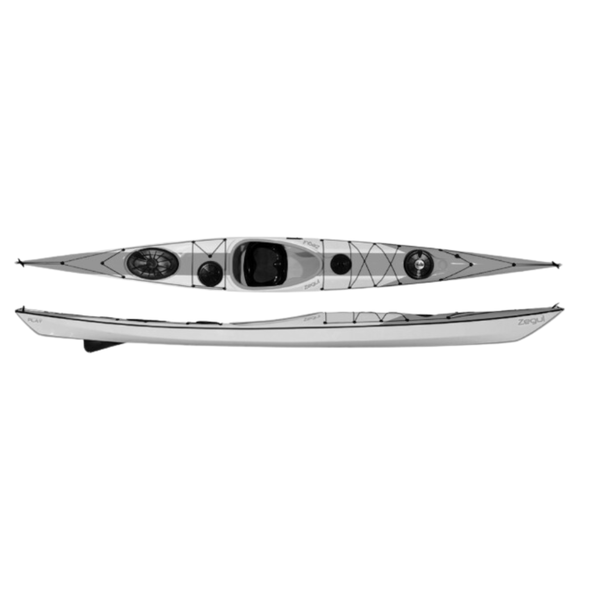 Zegul Kayak Arrow Play HV ACORE White-Black-White – Kayak Junky Inc